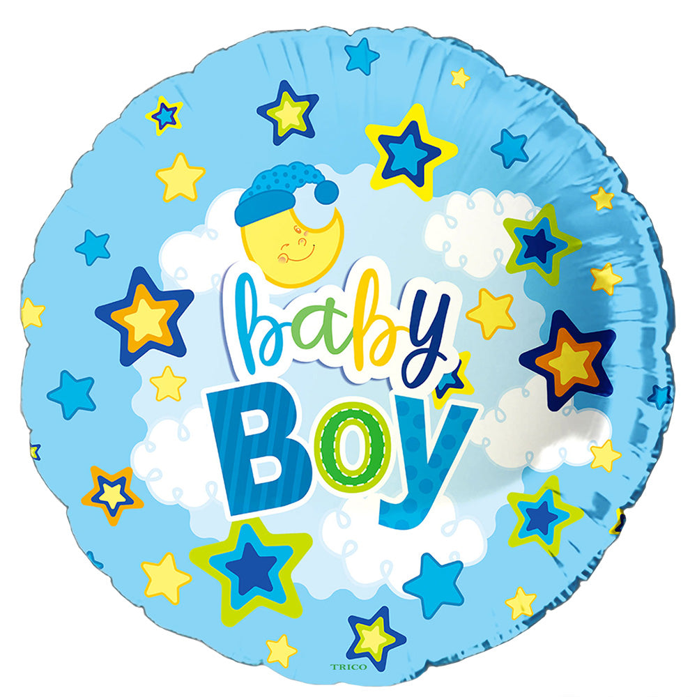 18" Round Baby Boy Mylar Balloon