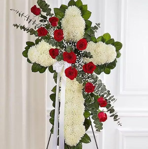 Floral Cross Arrangements from $325 | Order Online with Delivery in Burbank
